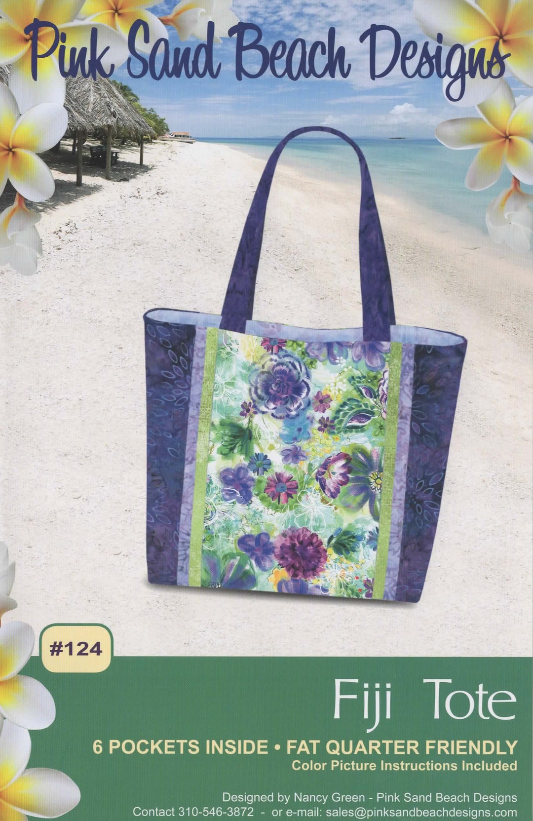 FIJI TOTE Sewing Pattern - Pink Sand Beach Designs 124 Nancy Green ...
