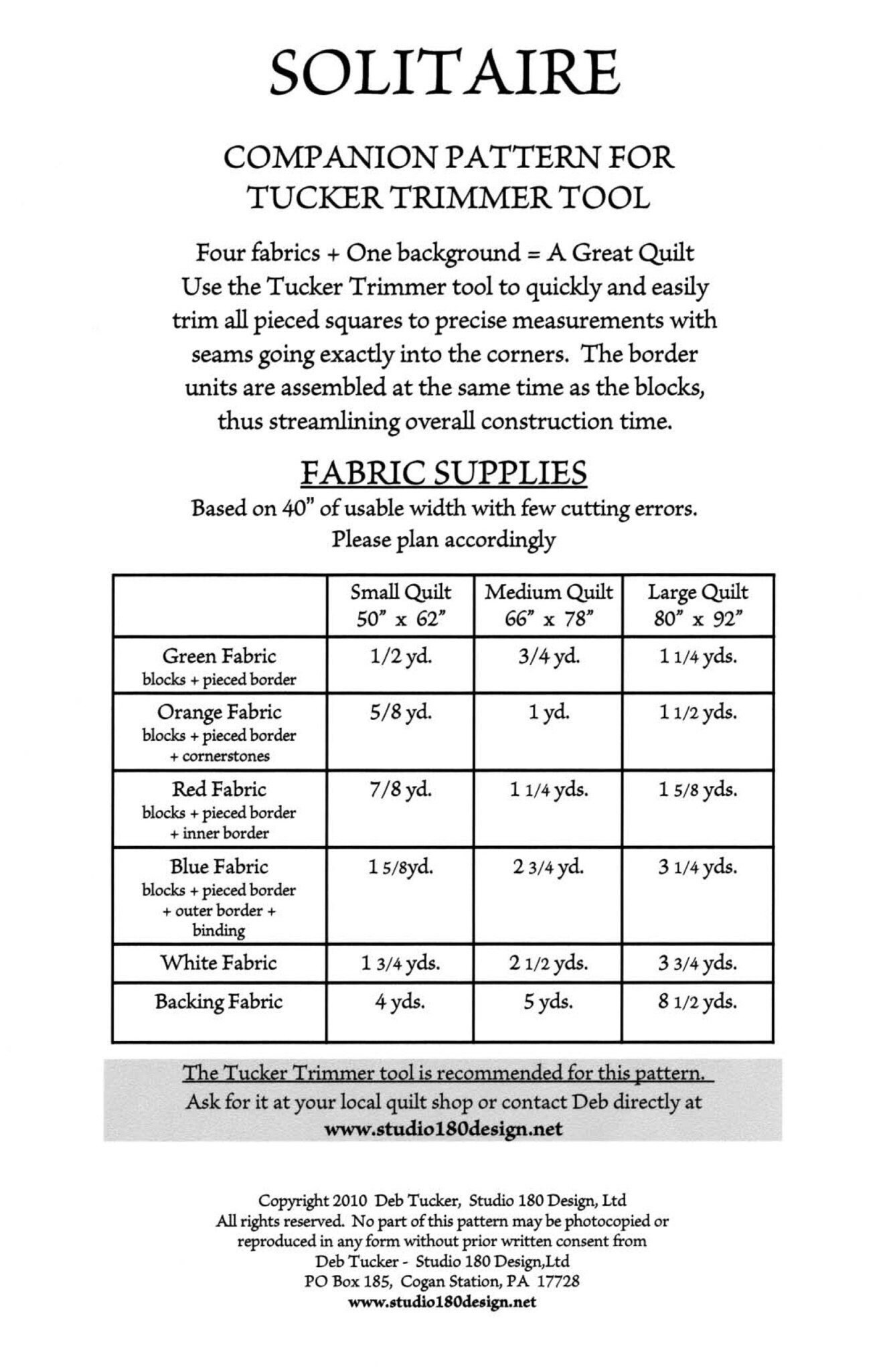 SOLITAIRE Quilt Pattern Deb Tucker Studio 180 Design - Etsy