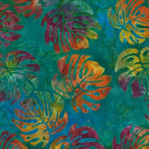 Michael Miller Monstera Leaves Tropical Batik | Etsy