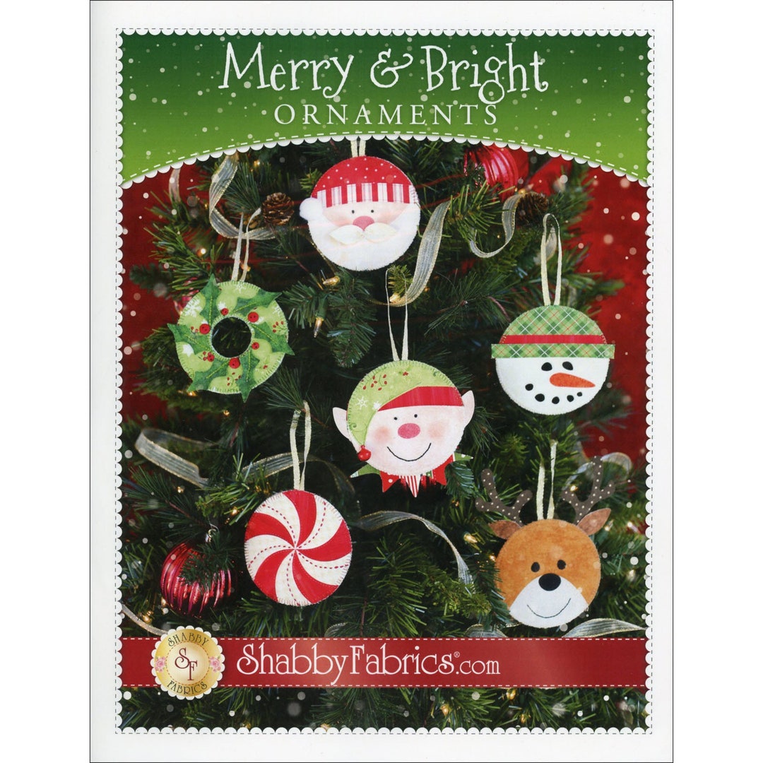 MERRY & BRIGHT - Ornaments Pattern 4" by Shabby Fabrics SF49878 - Etsy