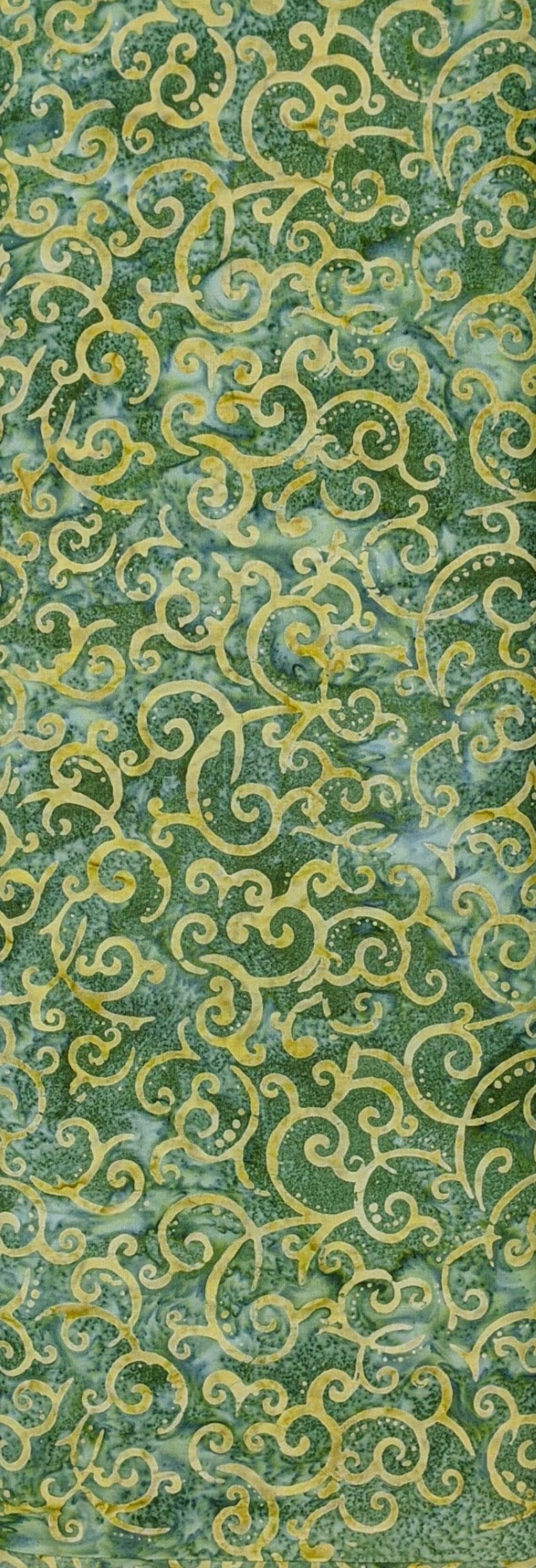 Majestic Batiks Riverside 670 Sage Green Curls Fabric - Etsy