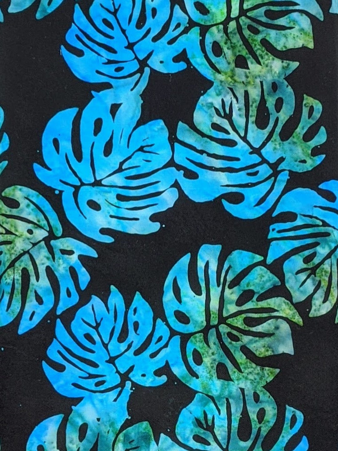 Michael Miller - Monstera Leaves Nite - Tropical Batik - BT8512-NITE-D ...