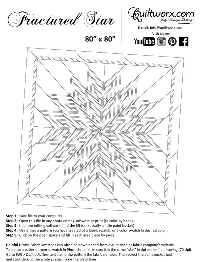 FRACTURED STAR Foundation Paper Piecing Quilt Pattern Judy - Etsy