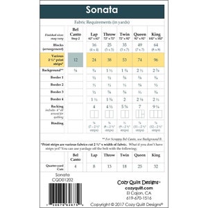 SONATA (bel Canto Step 2) B.O.M. Quilt Pattern by Daniela Stout for ...