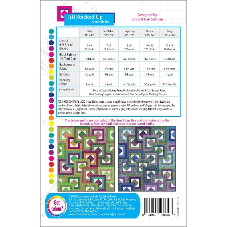 ALL STACKED UP Quilt Pattern Colourwerx Colorful - Etsy