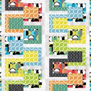 MODBOX Quilt Pattern - Colourwerx - Colorful Contemporary Modern 3D ...