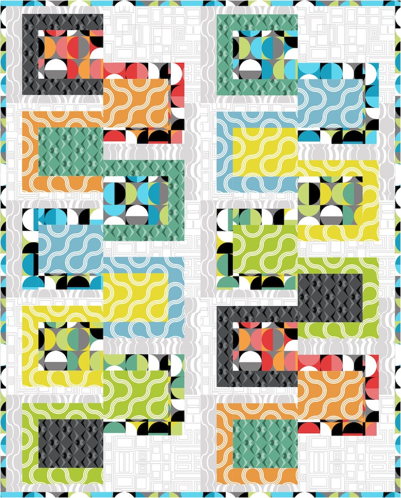 MODBOX Quilt Pattern Colourwerx Colorful Contemporary | Etsy