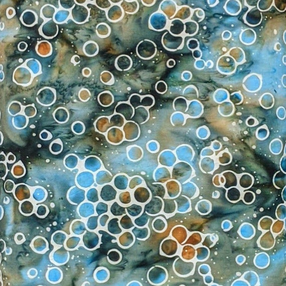 Batik Textiles 5761 Teal Copper Bubbles Ocean Breeze | Etsy