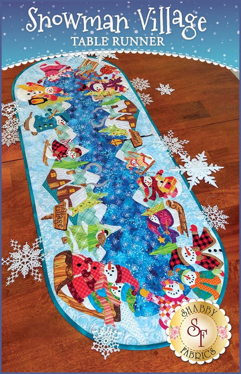 SNOWMAN VILLAGE Table Runner Quilt Pattern by Shabby Fabrics - Etsy