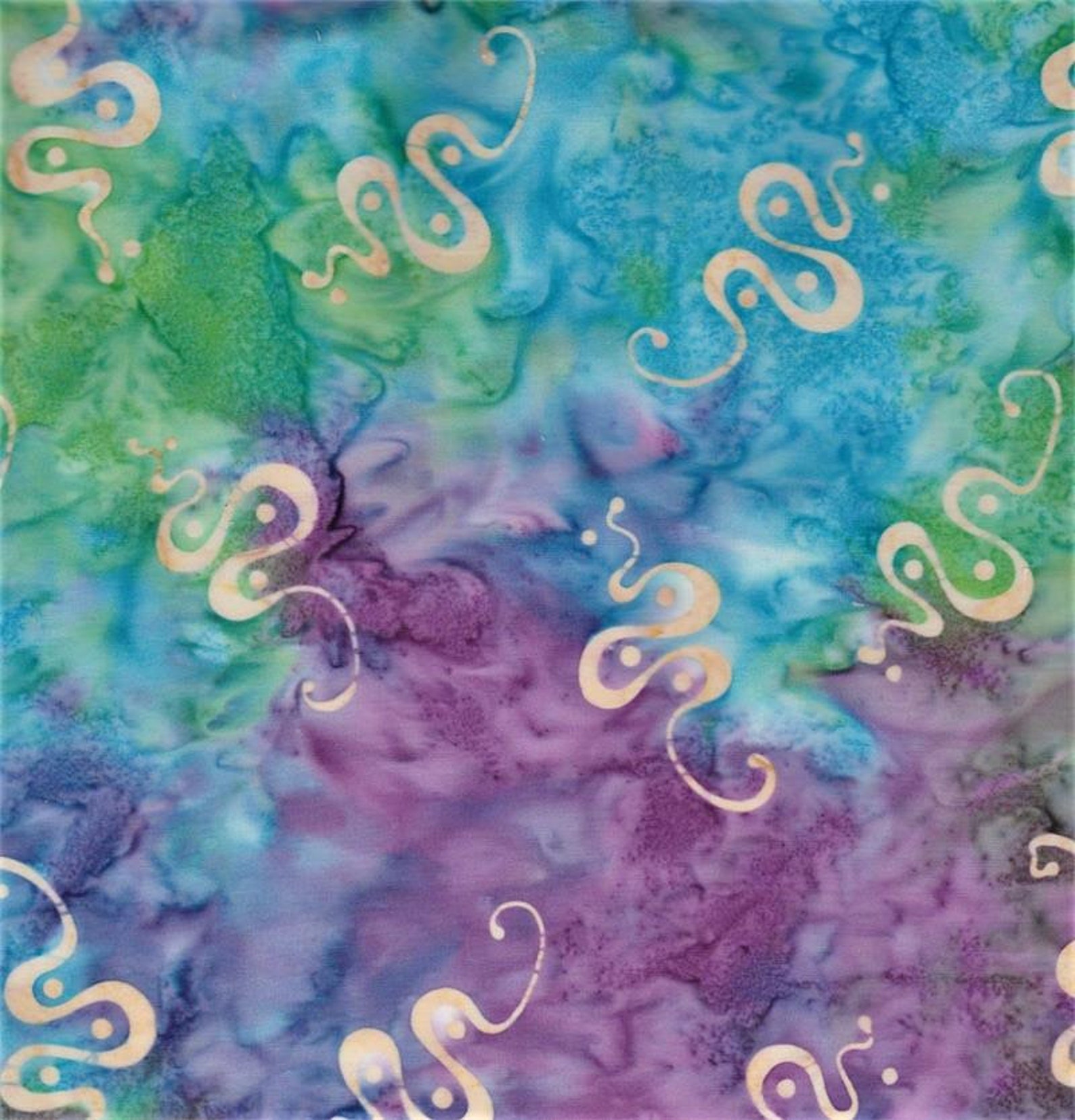 Batik Textiles 5226 Blue Green Tan Kokopelli Snake | Etsy