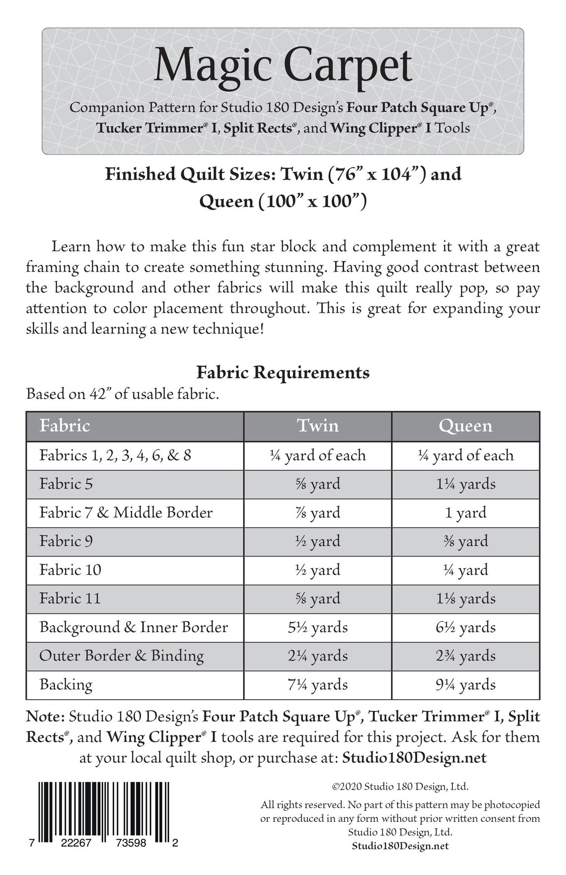 MAGIC CARPET Quilt Pattern Deb Tucker Studio 180 Design - Etsy