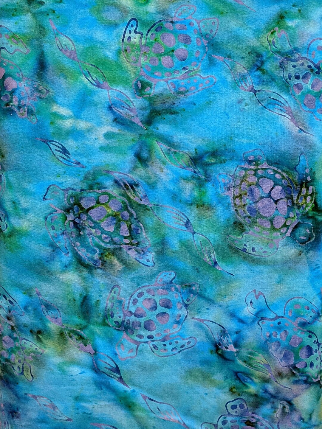 Batik Textiles - 5415 - Turquoise Teal Sea Turtles - Bahari Fabric ...