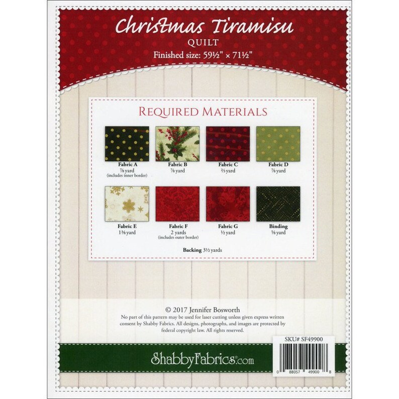 CHRISTMAS TIRAMISU Quilt Pattern by Jennifer Bosworth for - Etsy