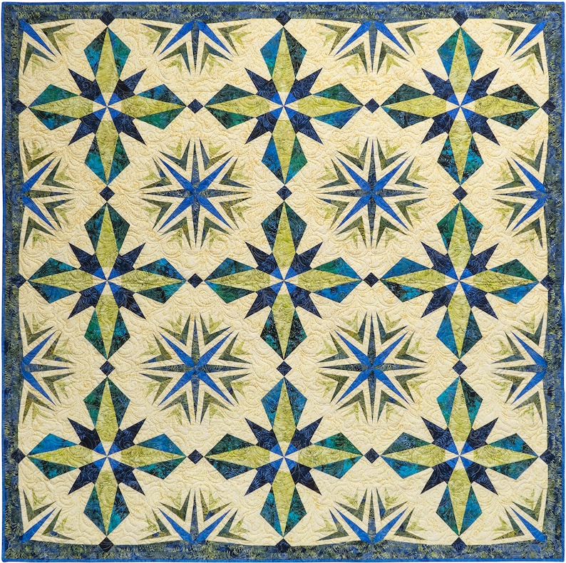 CRYSTAL PALACE Quilt Pattern - Chris Hoover - Whirligig Designs WDCP - Island Batik Citrus Sun ...