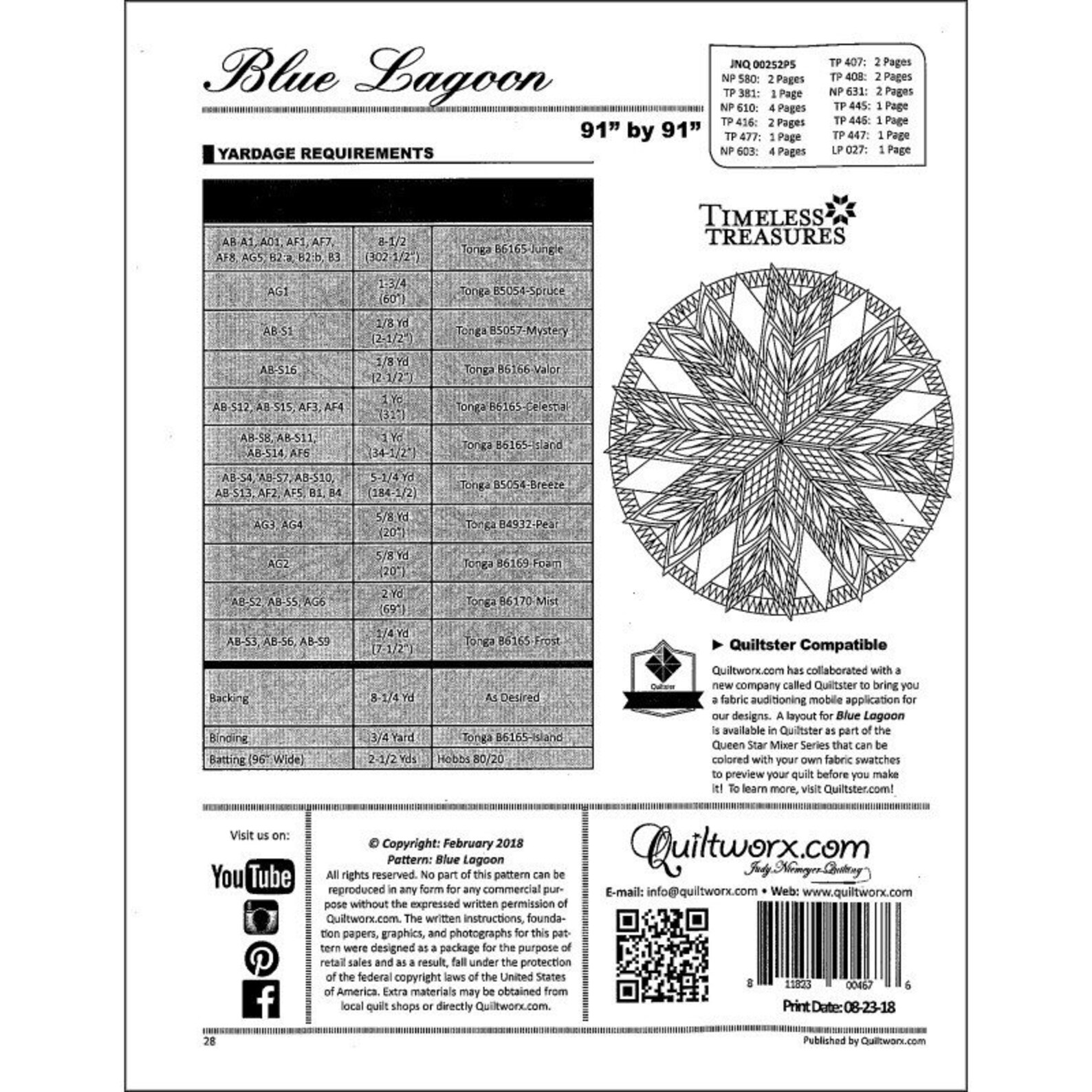 BLUE LAGOON Foundation Paper Piecing Quilt Pattern Judy - Etsy