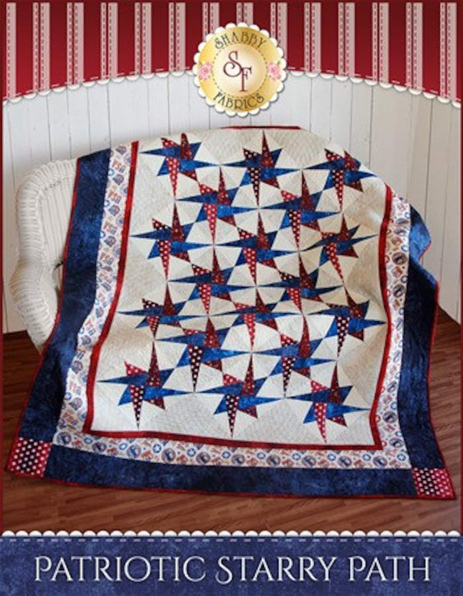PATRIOTIC STARRY PATH Quilt Pattern by Shabby Fabrics - Etsy
