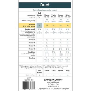 DUET bel Canto Step 4 B.O.M. Quilt Pattern by Daniela Stout for Cozy ...