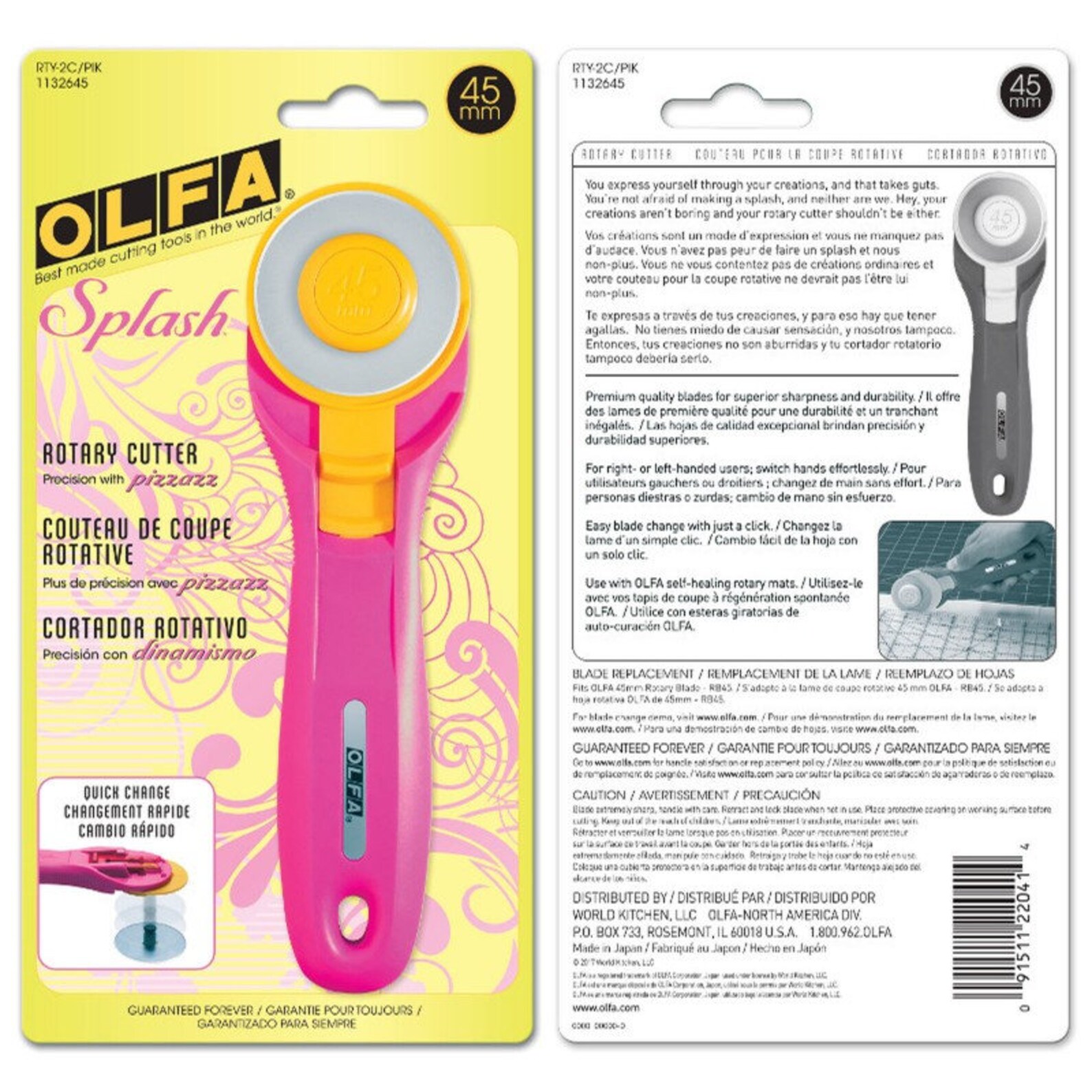 OLFA ROTARY CUTTER 45MM Splash Aqua Blue Navy Pink Purple - Etsy