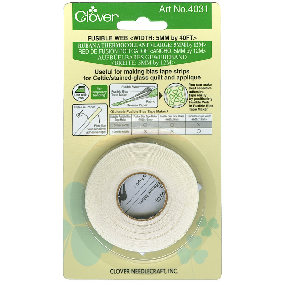 FUSIBLE WEB TAPE - 5mm or 10mm by 40' - Clover - Double Sided Heat ...
