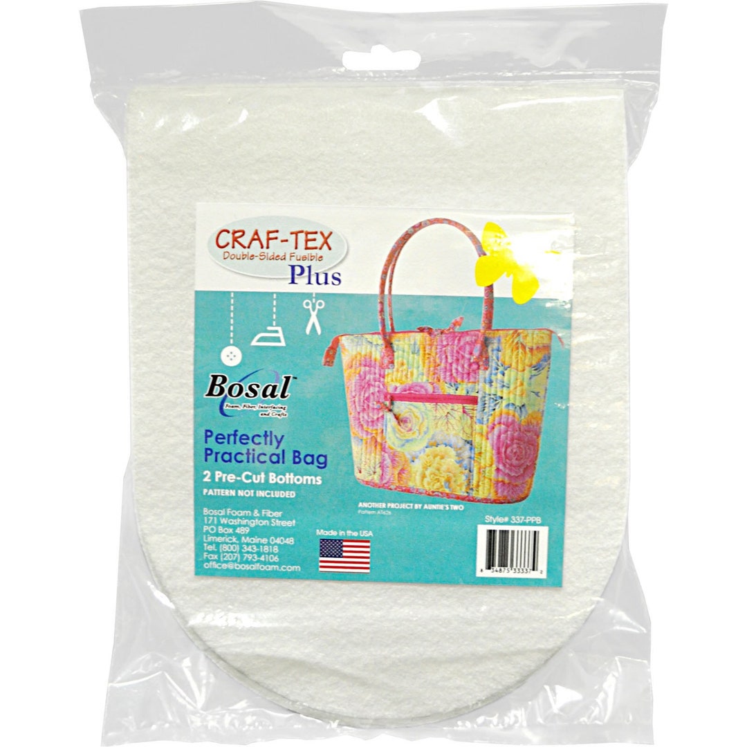 PERFECTLY PRACTICAL BAG Bosal Rectangles (x2) Craft-tex Plus Double Sided Fusible Interfacing ...