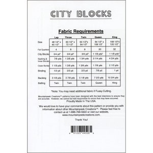 CITY BLOCKS Quilt Pattern - Kari Nichols - Mountainpeek Creations 275 - Fast Easy Fun Large ...