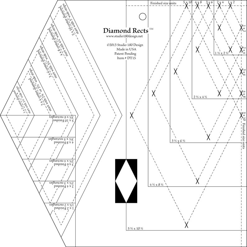 DIAMOND RECTS Tool Ruler Deb Tucker Studio 180 Design - Etsy