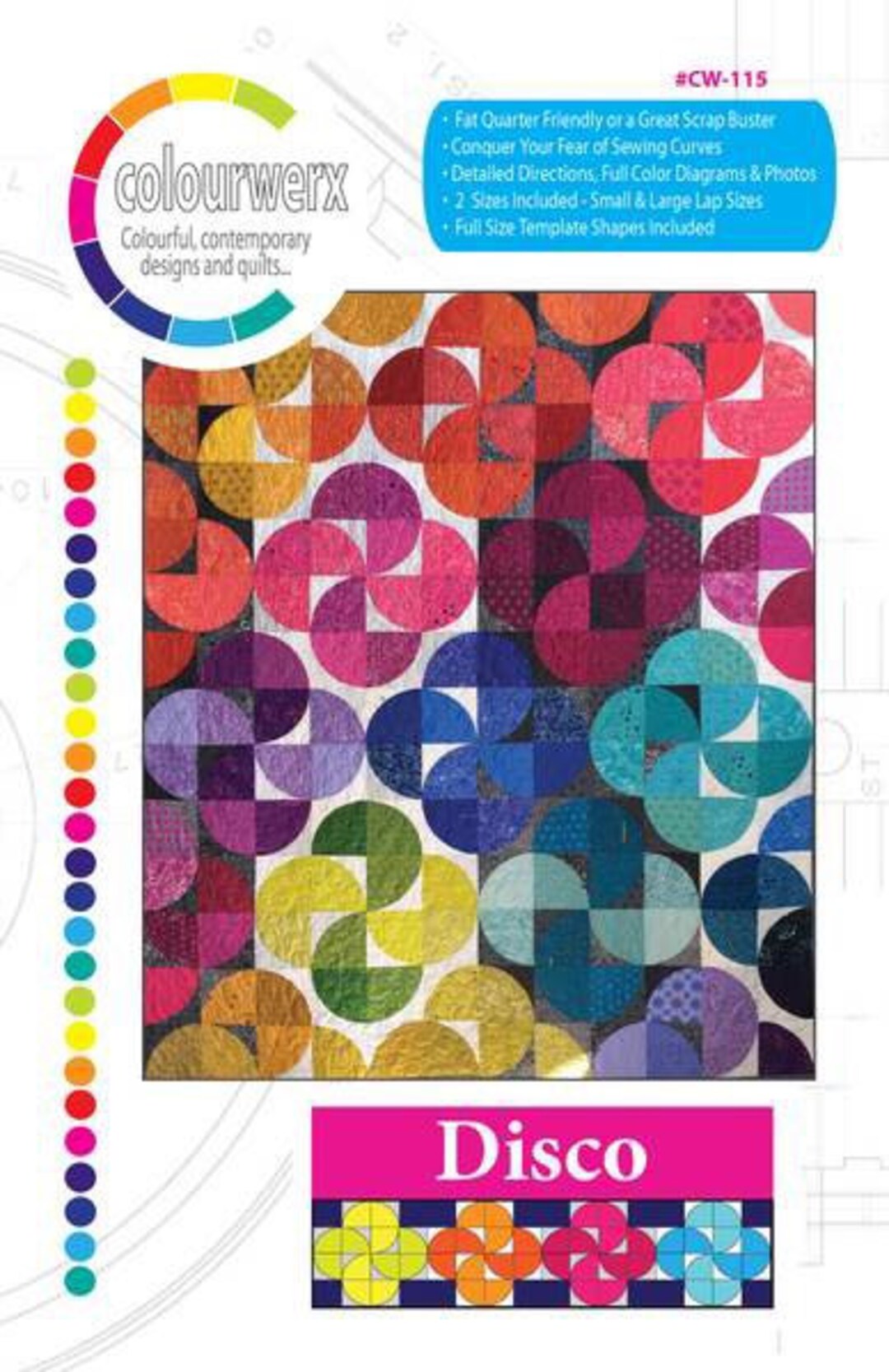 DISCO Quilt Pattern - Colourwerx - Colorful Contemporary Modern ...