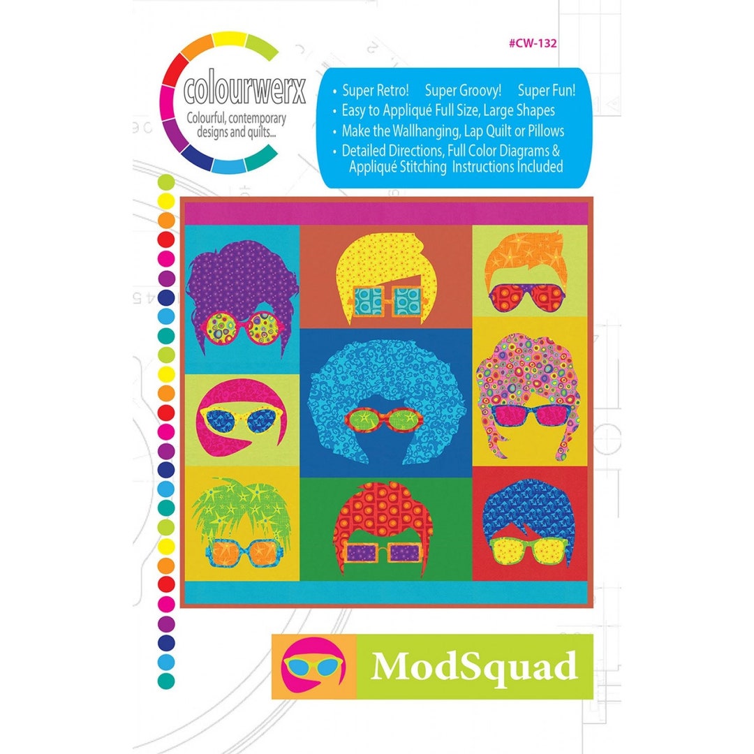 MOD SQUAD Quilt Pattern - Colourwerx - Colorful Contemporary Modern ...