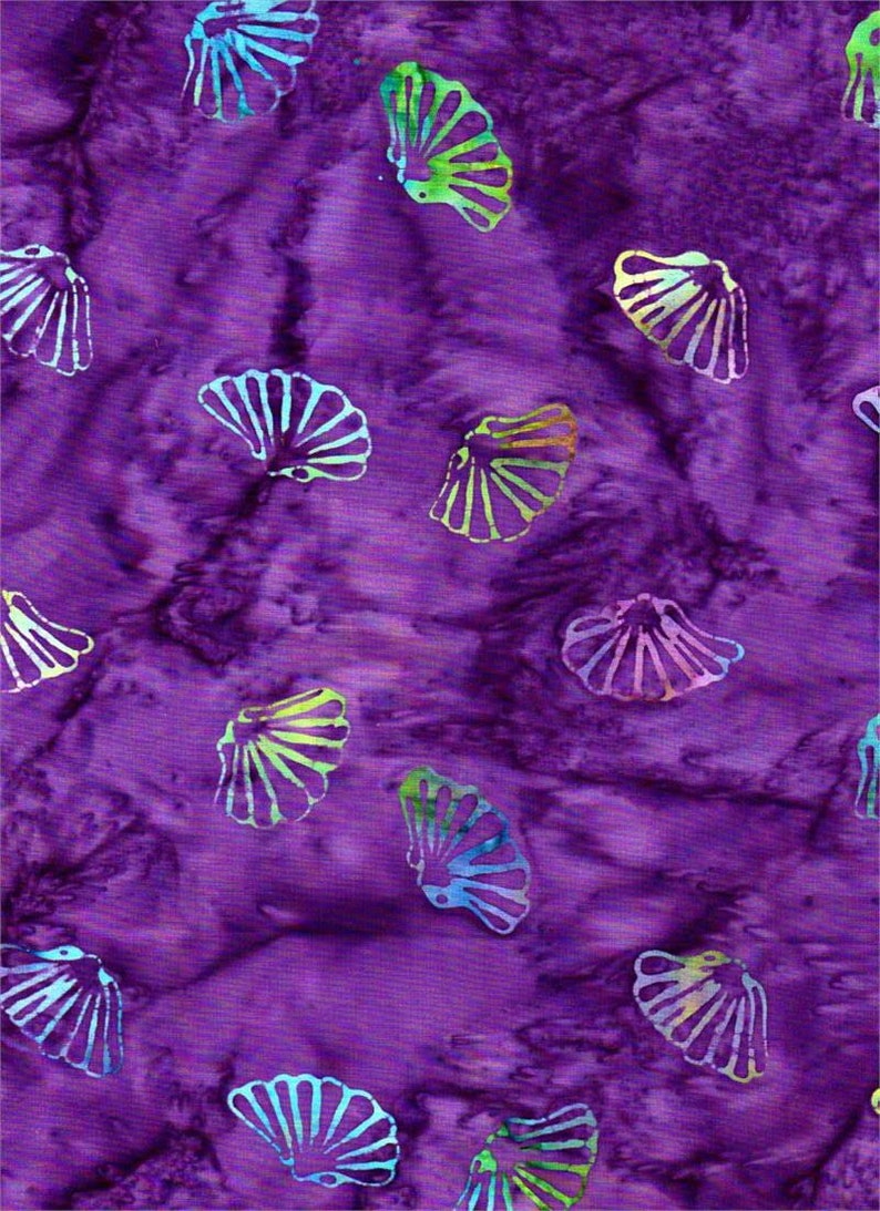 Batik Textiles 4730 Purple Shells Summer in Cabo Fabric - Etsy