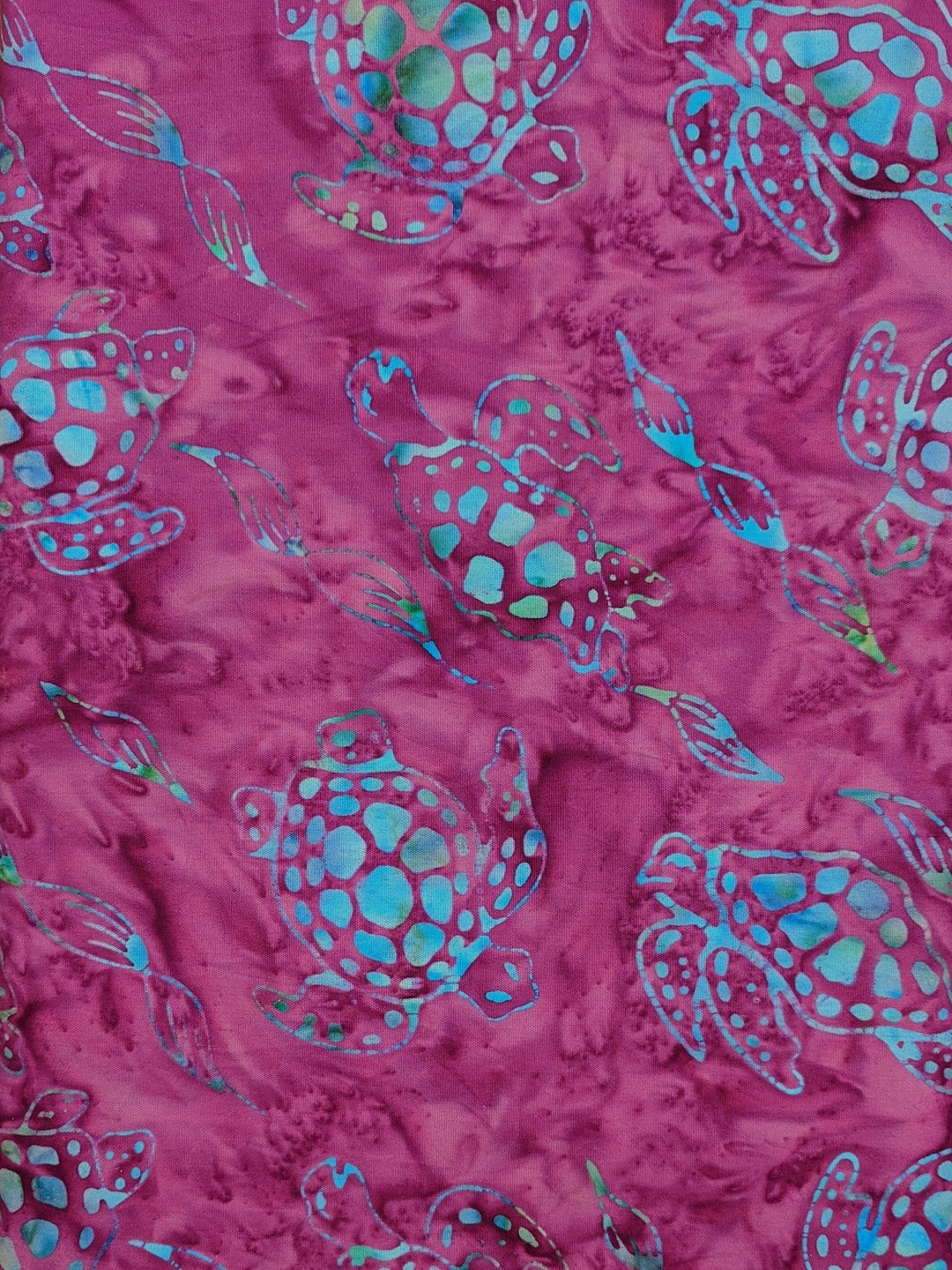 Batik Textiles - 5412 - Magenta Sea Turtles - Bahari Fabric Blender ...