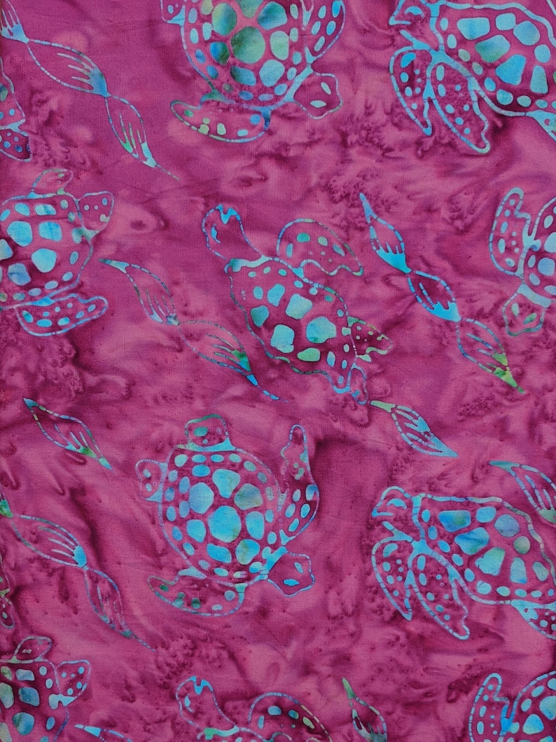 Batik Textiles - 5412 - Magenta Sea Turtles - Bahari Fabric Blender ...