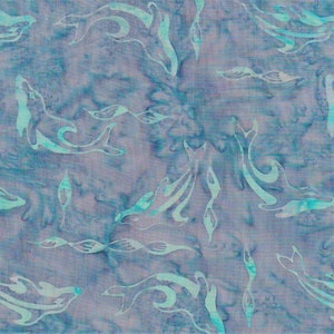 Batik Textiles 5416 Indigo Blue Dolphins Bahari Fabric Blender Seaweed ...