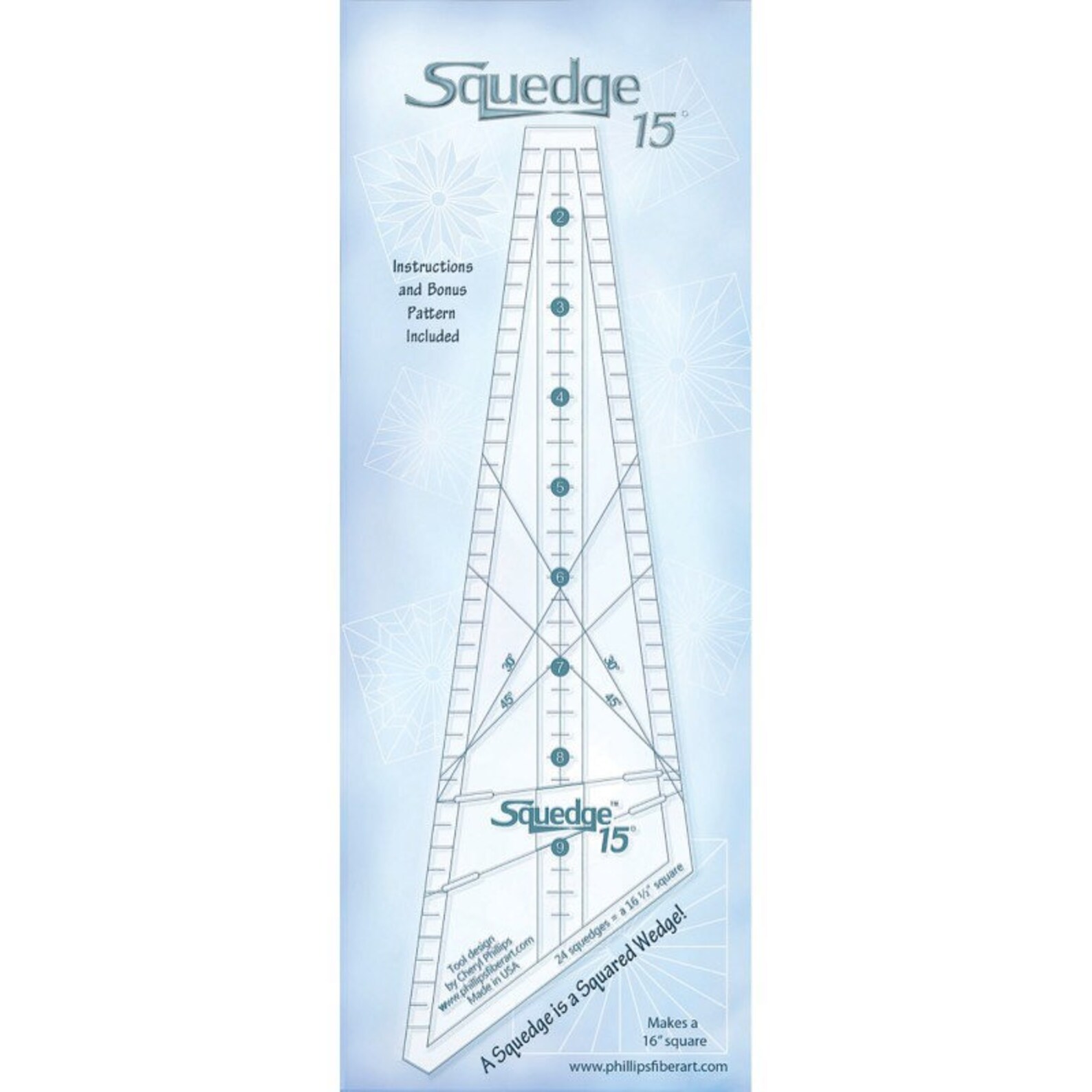SQUEDGE 15 DEGREE Template Tool Phillips Fiber Art Cheryl - Etsy
