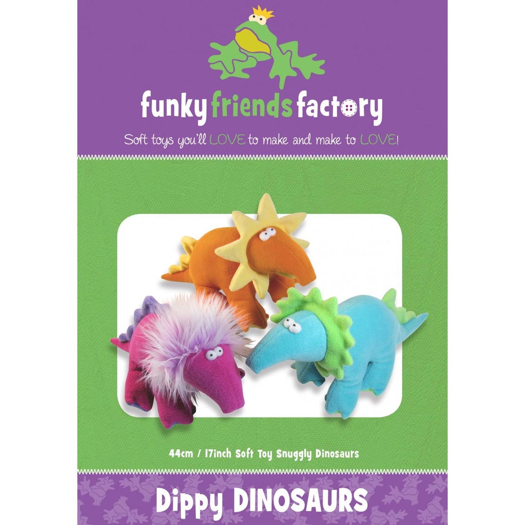 DIPPY DINOSAURS - Stuffed Animal Toy Sewing Pattern - Pauline Mcarthur ...