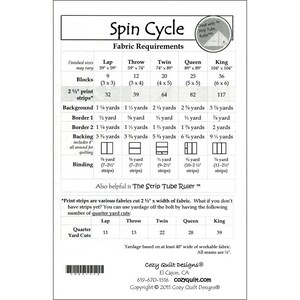 SPIN CYCLE Quilt Pattern - Georgette Dell'orco - Cozy Quilt Designs Strip Club CQD01049 ...