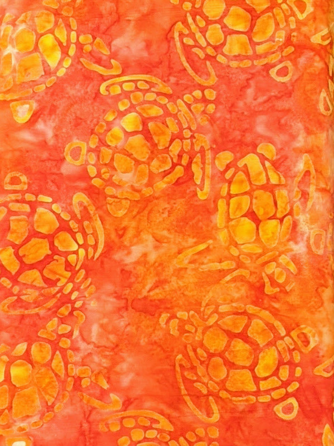 Michael Miller - Orange Sea Turtles - Marine Batik Fabric - BT6392-ORAN ...