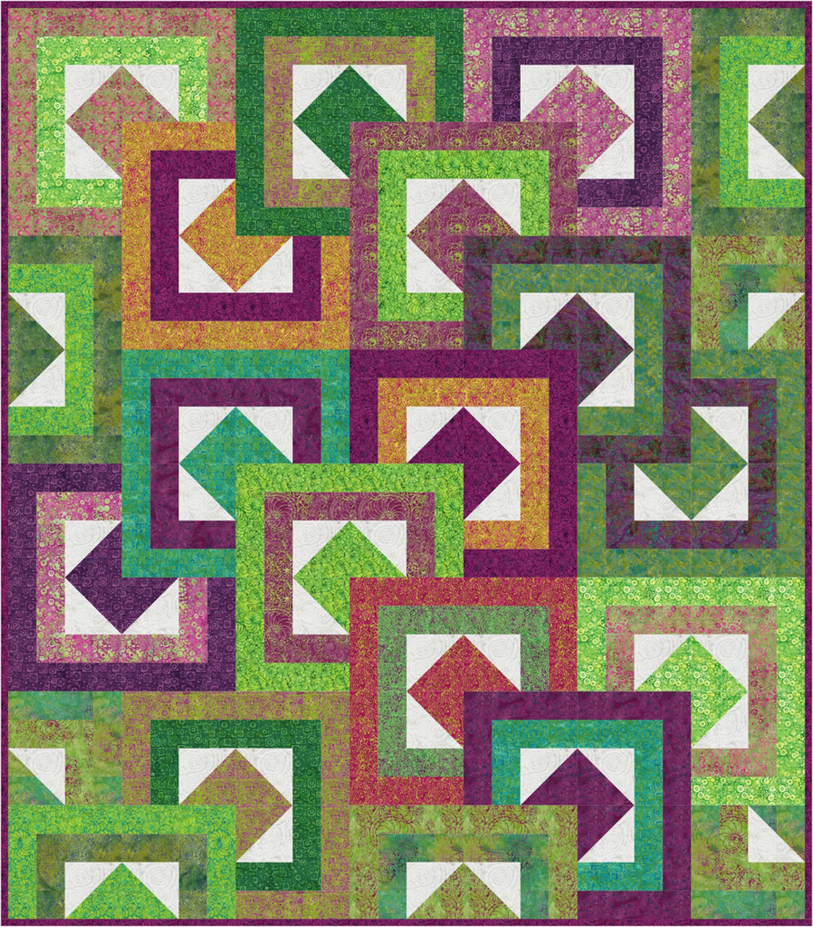 ALL STACKED UP Quilt Pattern Colourwerx Colorful Contemporary Modern 3D ...