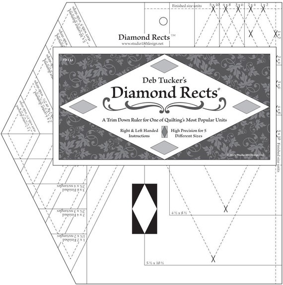 DIAMOND RECTS Tool Ruler Deb Tucker Studio 180 Design | Etsy