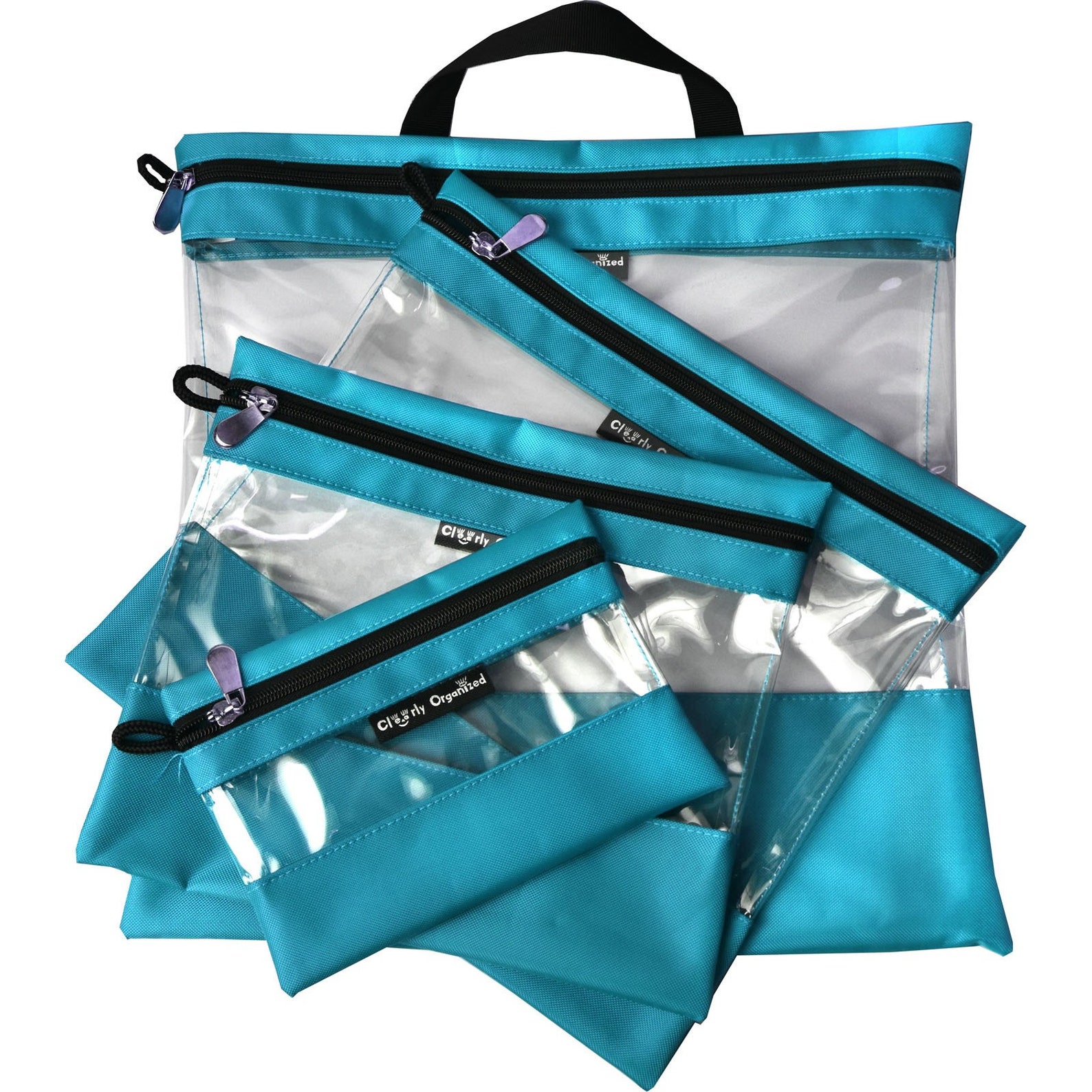 CLEARLY ORGANIZED Clear Bag Set - Tutto 4 Ct - 6 Colors - Zippered ...