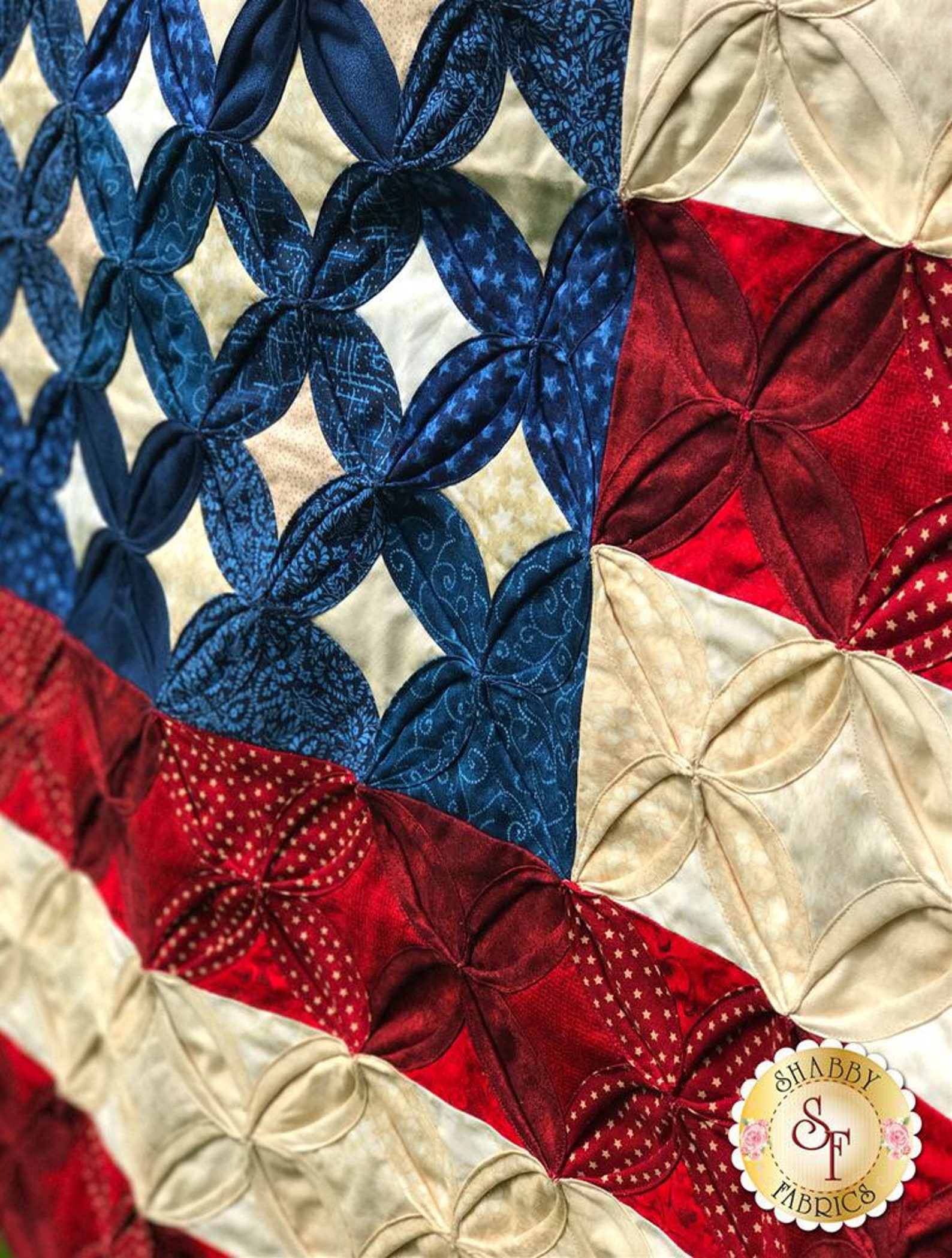 CATHEDRAL WINDOW FLAG Quilt Pattern by Shabby Fabrics SF49876 - Etsy