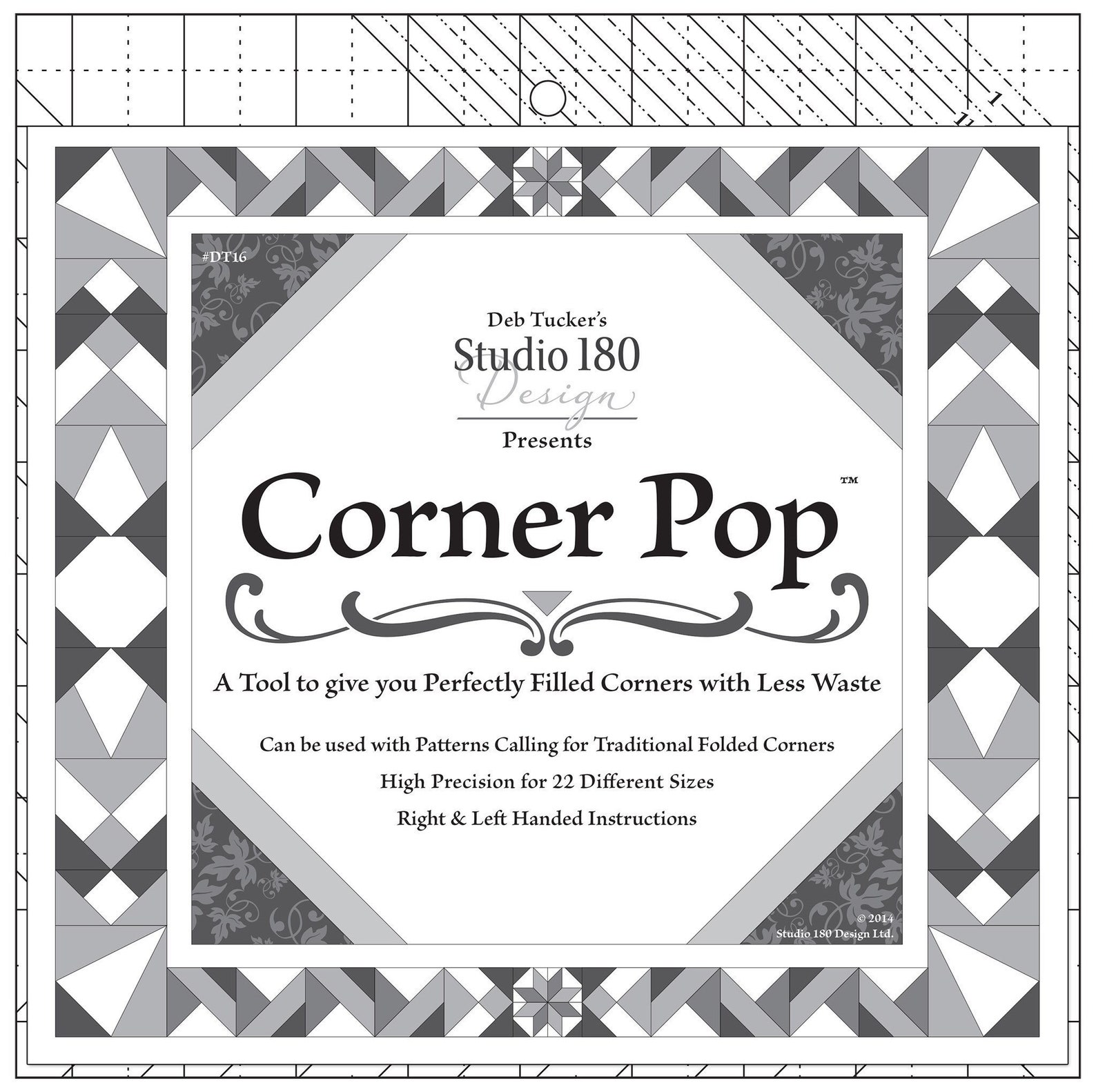CORNER POP Tool Ruler Deb Tucker Studio 180 Design DT16 9.5x9.5 3/46 ...