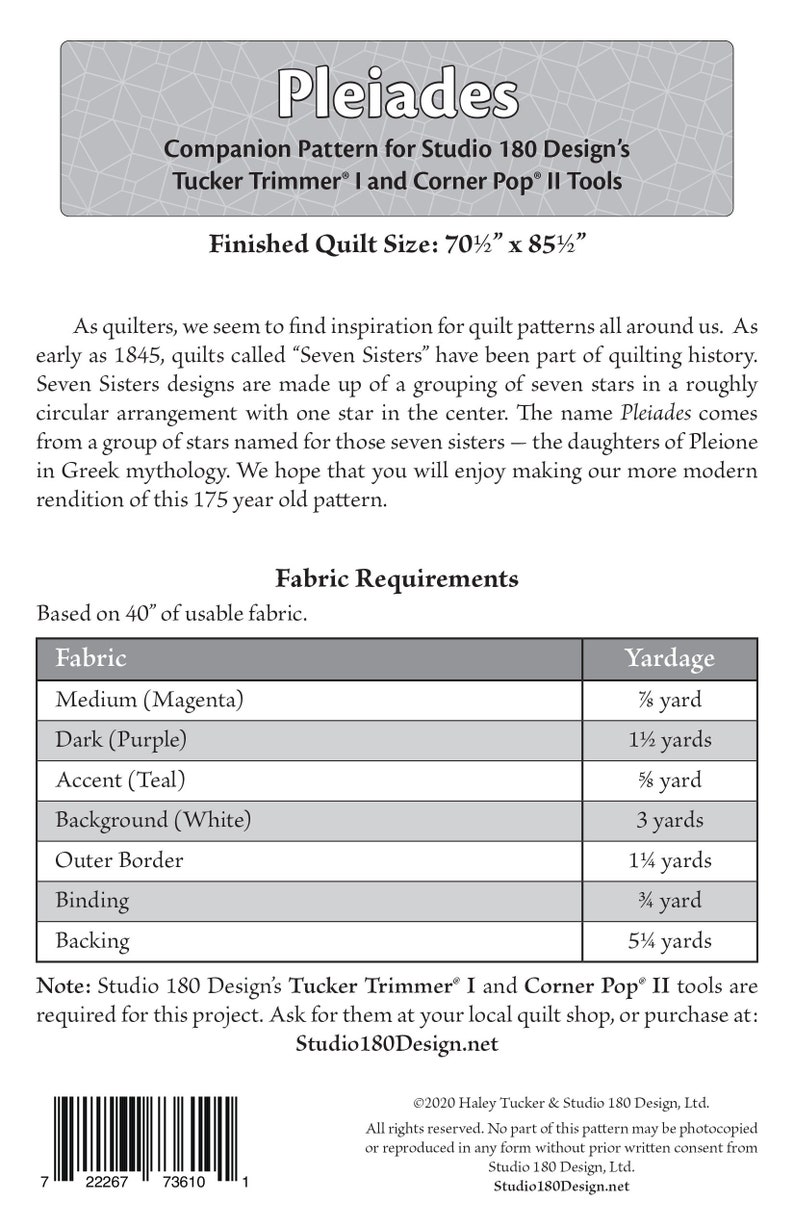 PLEIADES Quilt Pattern Haley Tucker Studio 180 Design | Etsy