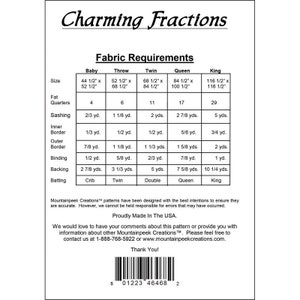 CHARMING FRACTIONS Quilt Pattern - Kari Nichols - Mountainpeek ...