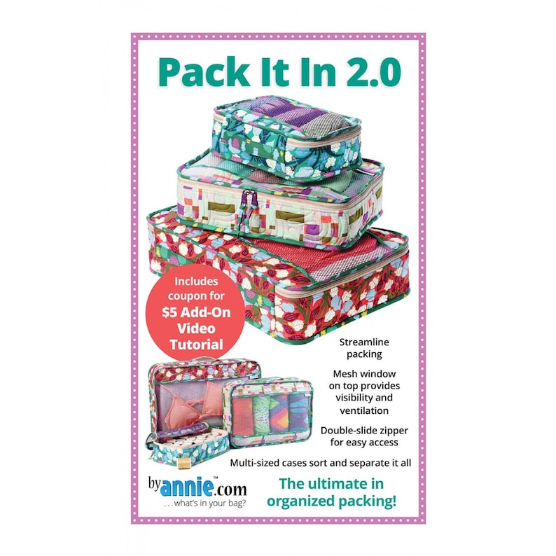 PACK IT IN! 2.0 Sewing Pattern - Byannie.com - Multi Sized Organizer ...