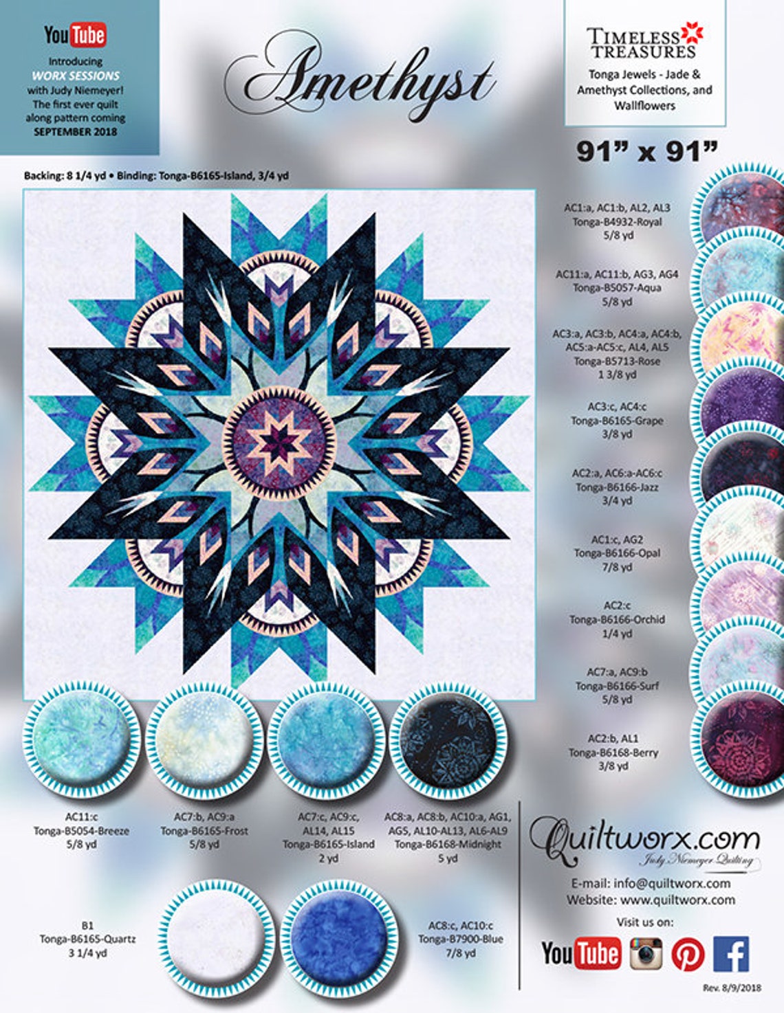 AMETHYST Foundation Paper Piecing Quilt Pattern Judy | Etsy