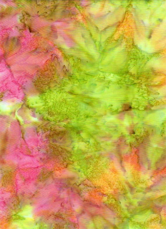 Batik Textiles 4506B Pink Green Orange Watercolor | Etsy
