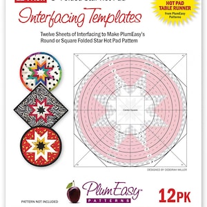 INTERFACING TEMPLATE REFILLS - Folded Star Hot Pad - 8” Round or Square ...