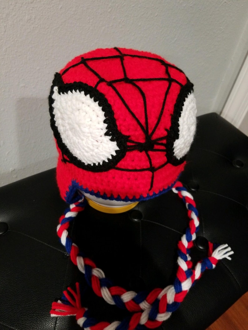 Spiderman Inspired Crochet Beanie Hat - Etsy