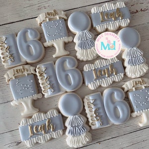 Sweet 16 Birthday Cookies - Etsy
