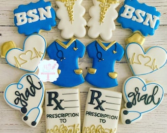 Nurse Graduation Gift, RN Cookies, Medical Cookies, Nurse Retirement ...